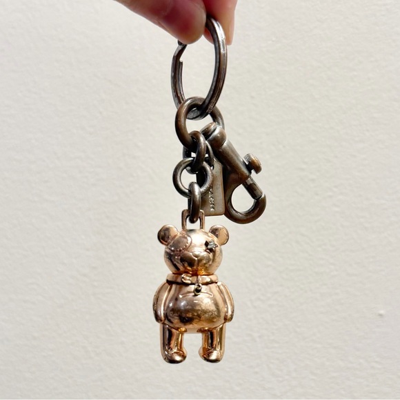 Coach | Accessories | Coach Rose Gold Bear Charm Keychain Accessory ...